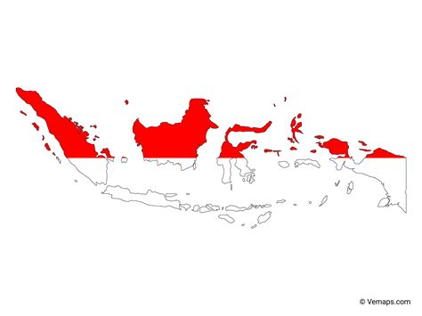 Flag Map Of Indonesia Free Vector Maps