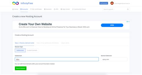 Publishing The Locally Created Application To Infinityfree