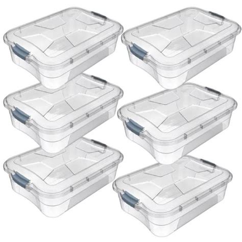 Kit Caixas Organizadoras Multiuso Transparente Litros C Travas