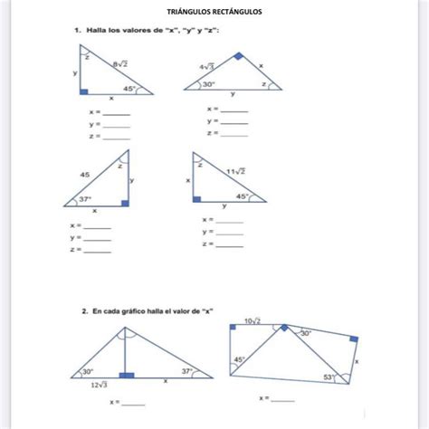 Halla Los Valores De X Y Y Z Triangulo Notables Brainly Lat