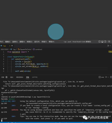 manim 一个特漂亮的python数学动画开发模块 java python javascript vue 数据库程序教程