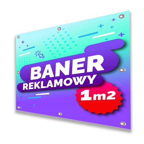 BANER REKLAMOWY 100x50 Cm BANERY REKLAMOWE Plandeka Prosty PROJEKT