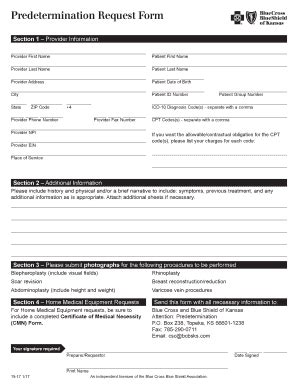 Fillable Online Predetermination Request Form Fax Email Print PdfFiller