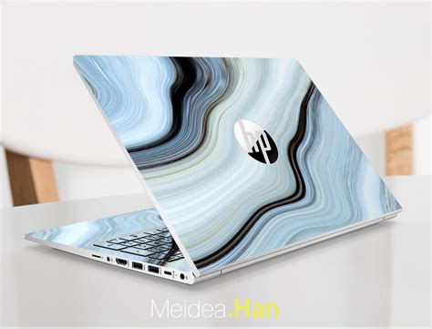 Laptop Skin Hp Elitebook 840 Personalized Customizable Gray Marble
