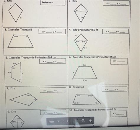 Solved Kite Perimeter Kite X Ye Isosceles Chegg