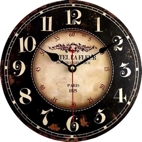 Horloge Murale Décorative Ronde De 30 5 Cm Avec Grands Chiffres Arabes