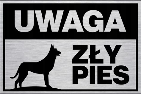 Tabliczka aluminiowa UWAGA ZŁY PIES 30x20 druk UV TAB UW 003 Cena