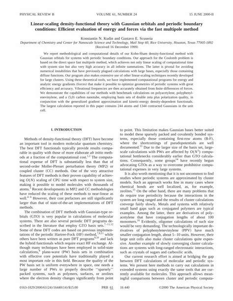 pdf linear scaling density functional theory with gaussian orbitals and periodic boundary