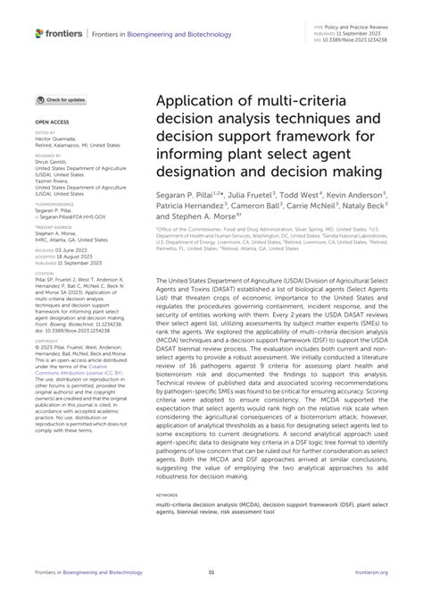 pdf application of multi criteria decision analysis techniques and decision support framework