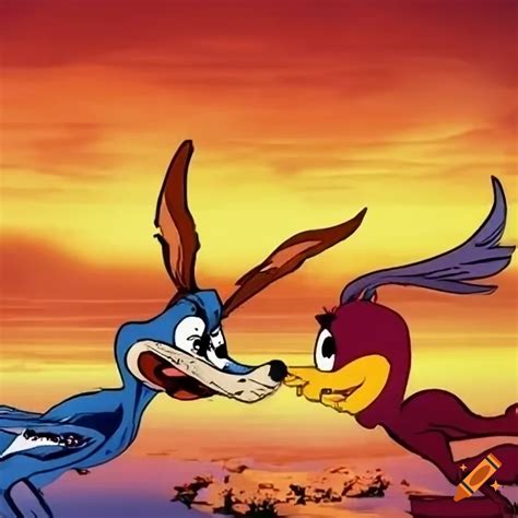 Chuck Jones Cartoon With Coyote And Road Runner On Craiyon