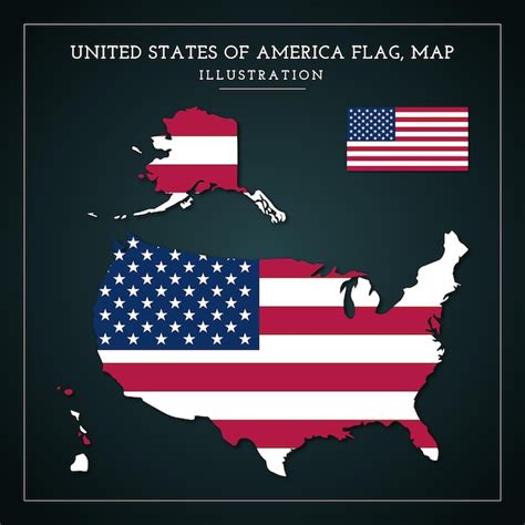 Bandeira dos estados unidos da américa mapa ilustração vetorial