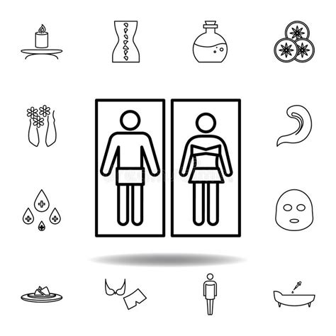 Icono Masculino Femenino Del Esquema Del Balneario Del S Mbolo Sistema