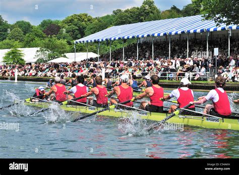 Henley Royal Regatta A Crew Strains At The Finish On A Sunny Semi
