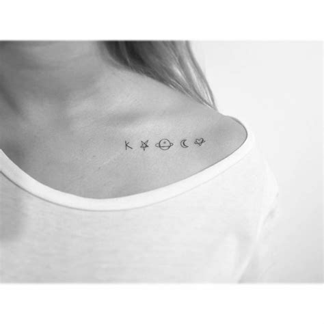 Minimalistic Galaxy Tattoo Located On The Collarbone