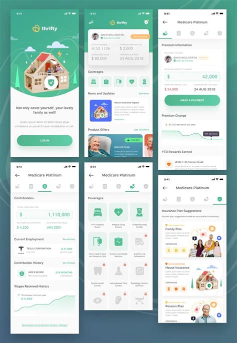 Several Screens Showing Different Types Of User Interfaces For The App