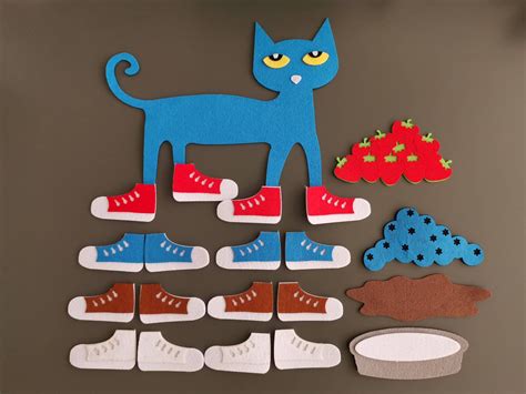 Pete The Cat I Love My White Shoes Felt Story Set Etsy