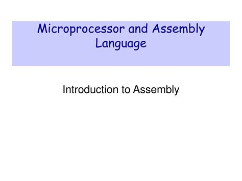 ppt microprocessor and assembly language powerpoint presentation free download id 8673816