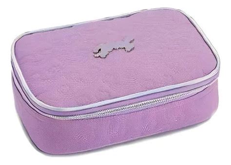 Estojo Escolar 100 Pens Feminino Matelasse Lilás Parcelamento sem juros