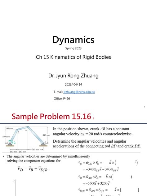 dynamics ch 15 kinematics of rigid bodies pdf velocity acceleration