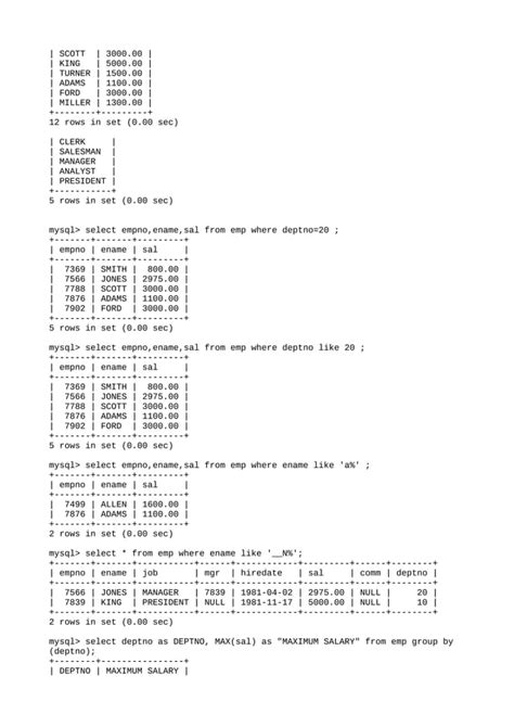 database application using sql dml statements insert select update delete with operators