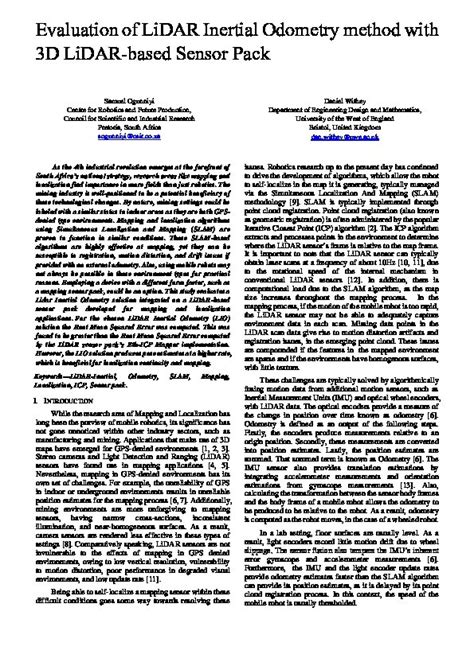 evaluation of lidar inertial odometry method with 3d lidar based sensor pack