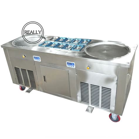 Ce Approve Double Round Pans Fry Ice Cream Machine Roll Liquid Nitrogen