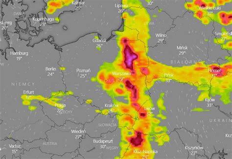 Mapa Burzowa Imgw Zapowiada Dzis Burze W Calym Kraju Mapa Burzowa