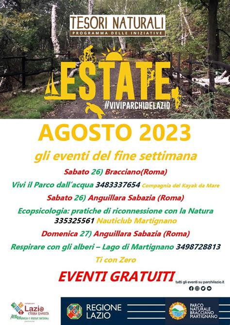 Tesori Naturali Programma Del 26 27 Agosto 2023 Sabazia It