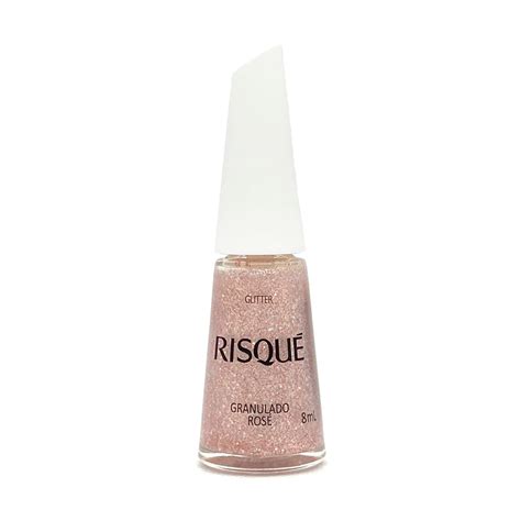 Esmalte Risqué Granulado Rosé Unhas Belê Unhas Belê Loja