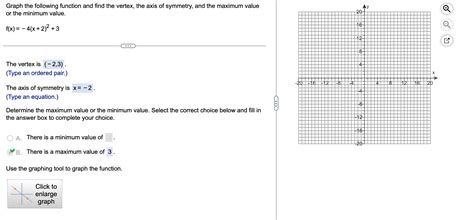 solved graph the following function and find the vertex the