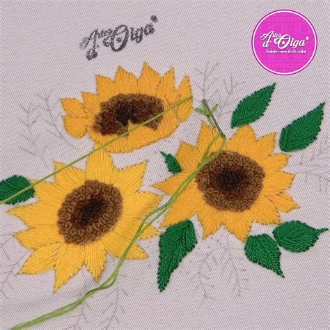 Puntada Para Bordar Girasoles Paso A Paso Sunflower Embroidery