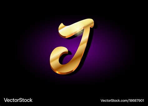 J Alphabet Letter Golden D Logo Icon Design Vector Image