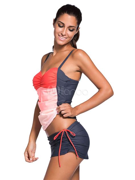Blouissant Maillot De Bain Pi Ces Casual En Polyester Color Block