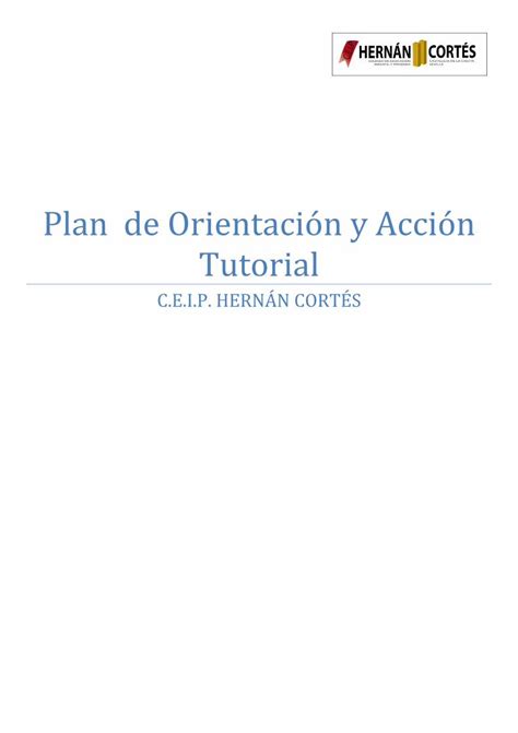 PDF Plan de Orientación y Acción Tutorial Actividades de transición