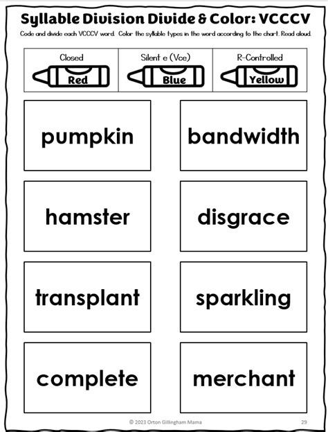 Vccv Syllable Pattern Lesson Plans Worksheets Reviewed By Teachers
