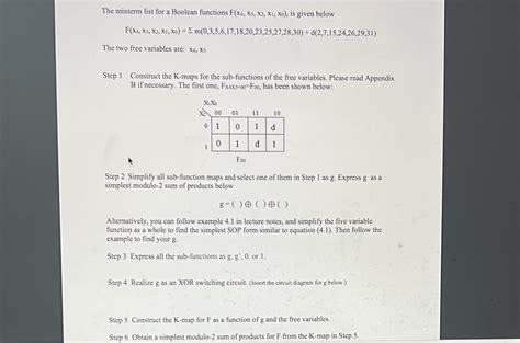 [solved] the minterm list for a boolean functions f x4 x3 x2 x1 xo is course hero