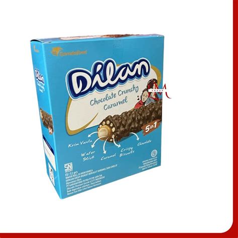 Jual TERBAIK Dilan Chocolate Crunchy Caramel Wafer Rolls 1 Pack Isi 12