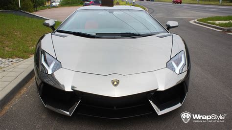 Lamborghini Aventador Avery Black Chrome Wrap Wrapstyle