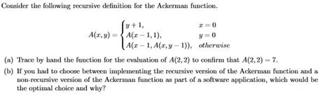 consider the following recursive definition for the