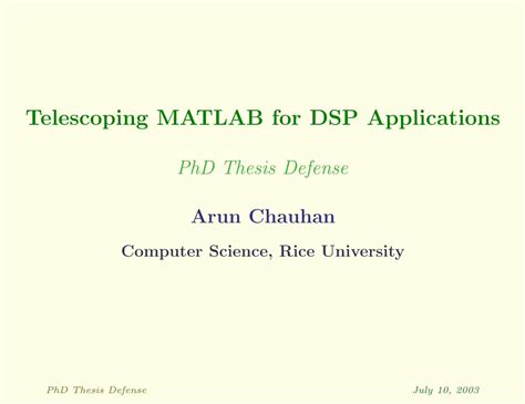 pdf telescoping matlab for dsp applications dokumen tips