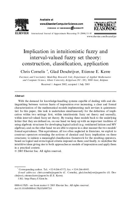 pdf implication in intuitionistic fuzzy and interval valued fuzzy set theory construction