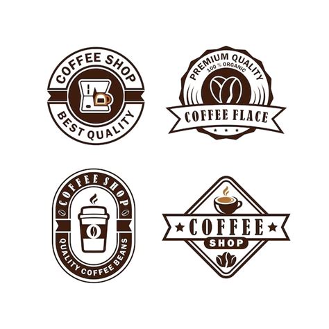 Colección de plantillas de conjunto de logotipo retro de cafetería