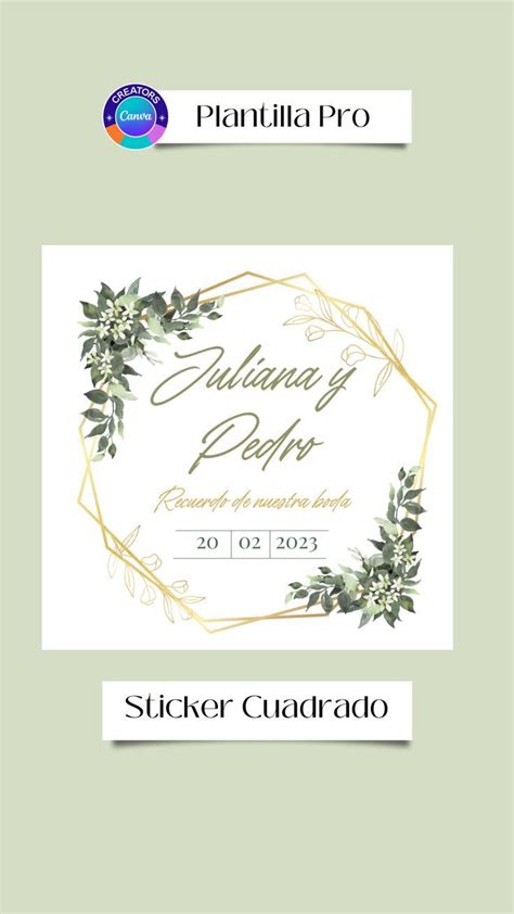 Plantilla Pro Y Editable En Canva Sticker De Boda Floral
