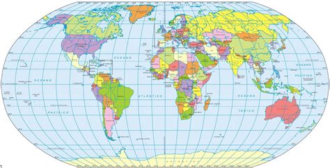 Mapa Múndi continentes países e oceanos Toda Matéria