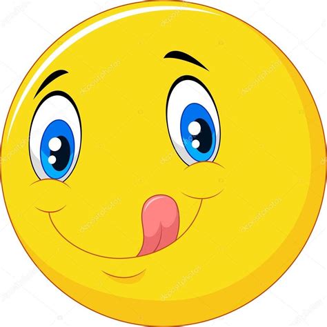 Ilustração vetorial do emoticon dos desenhos animados delicioso a
