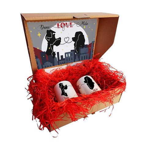 Caja Tazas Dama Y Vagabundo Disney Regalo Parejas Detalles Padularte