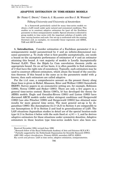 pdf adaptive estimation in time series models