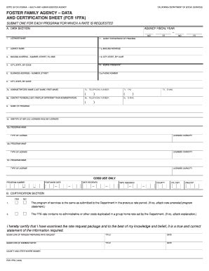Fcr 1ffa California Department Of Social Services State Of