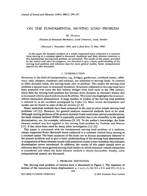 on the fundamental moving load problem pdf finite element method eigenvalues and eigenvectors