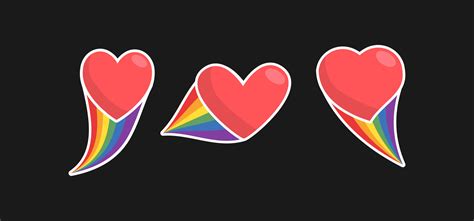 cœur icône avec arc en ciel drapeau queue lgbt soutien et l amour